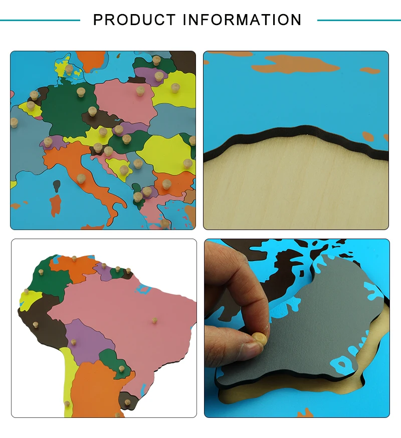 Montessori Puzzle Maps - Educational Toy for Different Continents