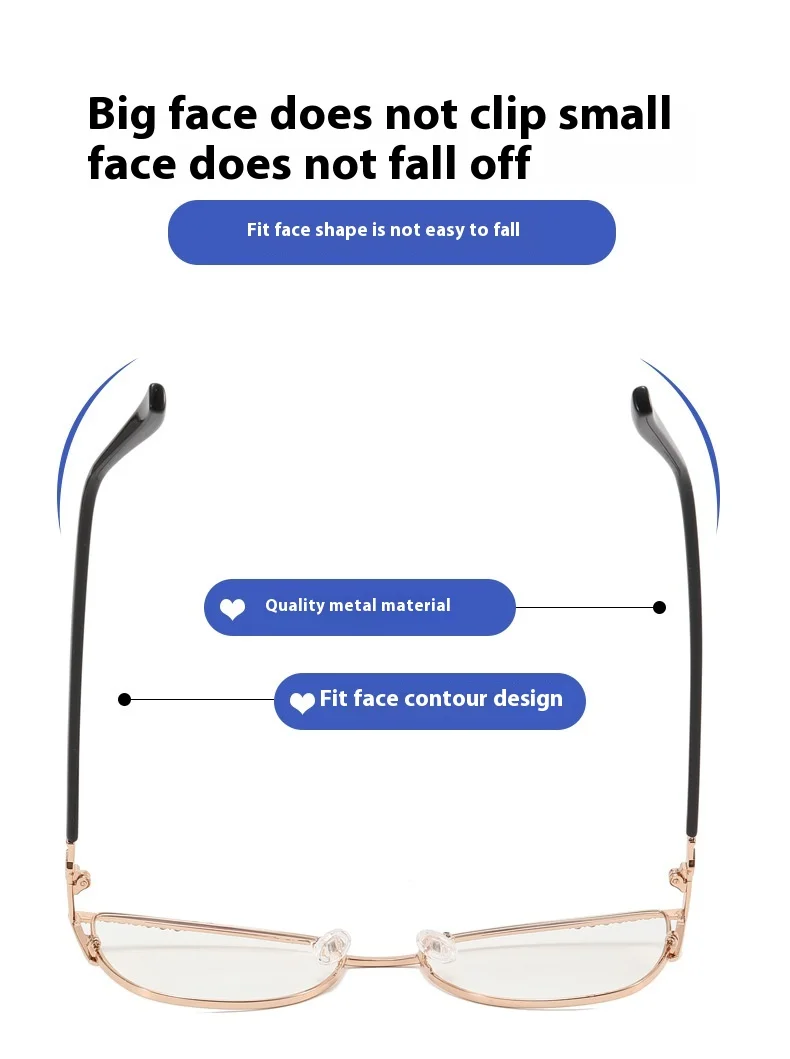 G95-147 Fashion Metal Glasses Frame Unisex Optical Cat Eye Glasses ...