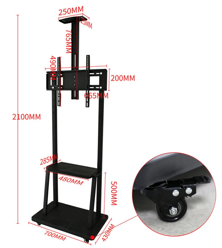 Tv Trolley Designs Adjustable For 65 Inch Tv Rotating 100x100~600x400mm ...