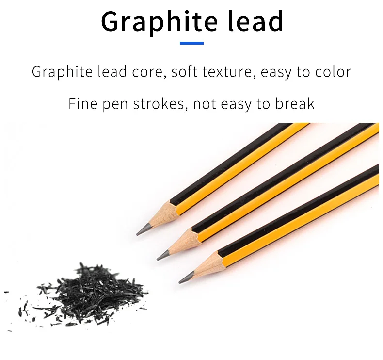 Hexagonal HB Pencil with Eraser - Ideal for Office & School