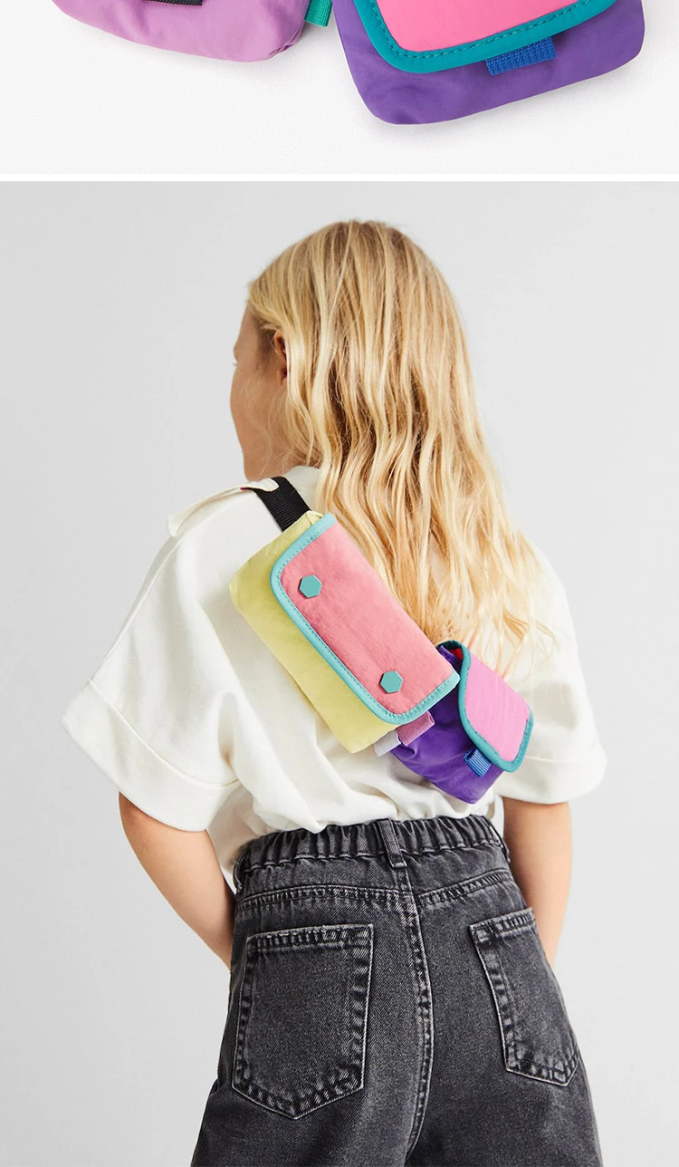 Custom 3 In 1 Multi Color Child Waist Purse Belt Bag Kids Waist Bag Set ...