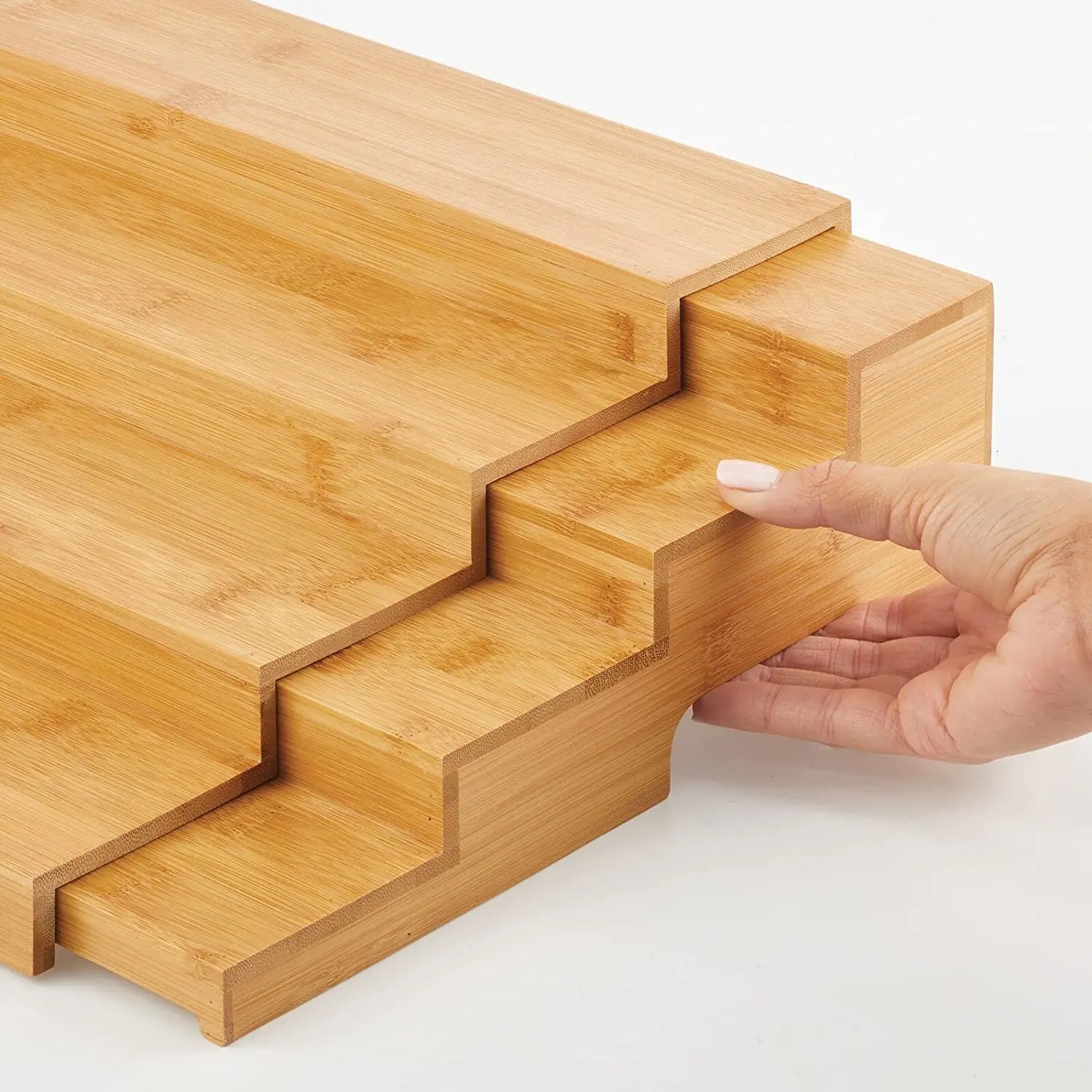 3 Tier Expandable Bamboo Storage Cabinet Shelf Wooden Spice Bottle Rack ...