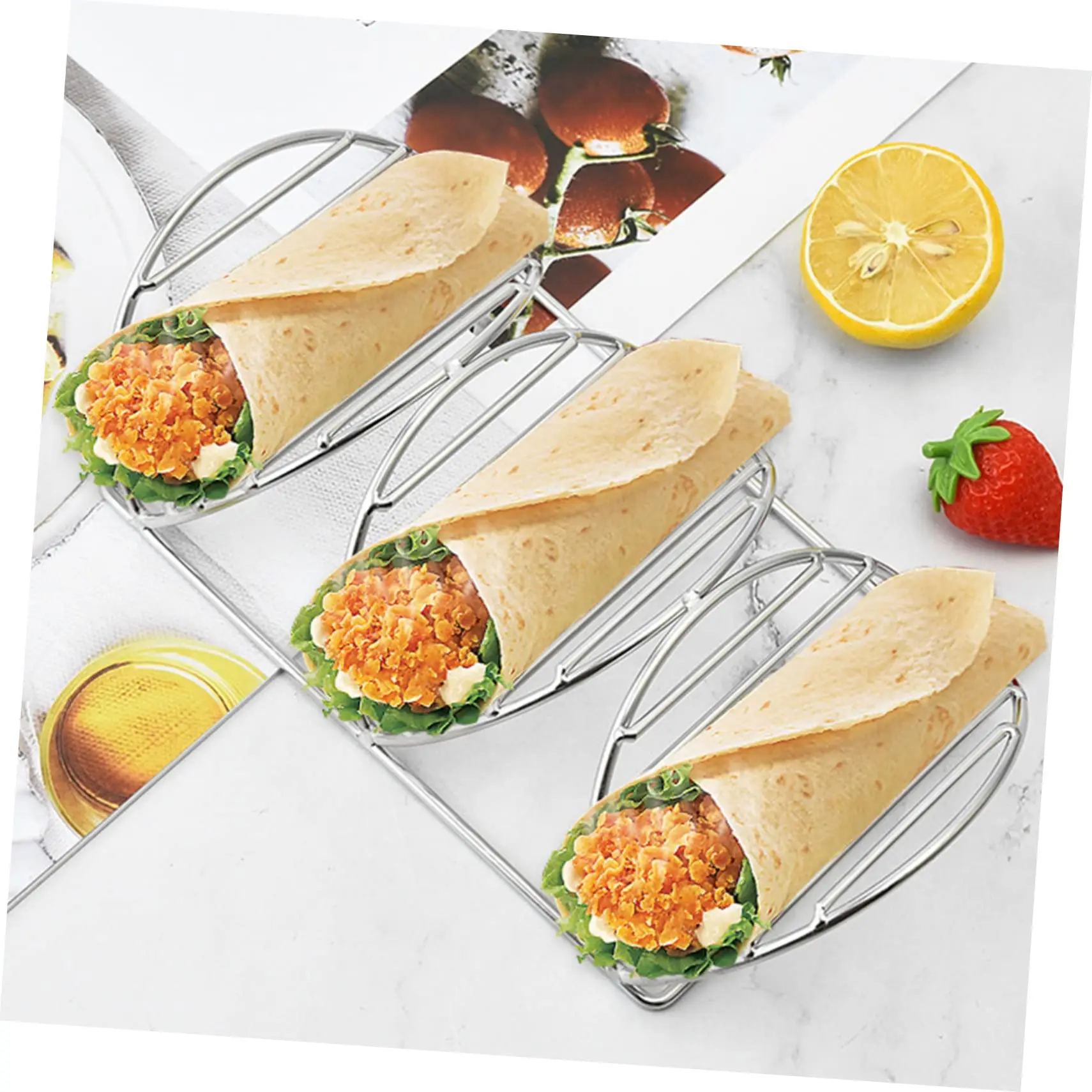 Tortillas Stand Wave Metal Dish Shaped Rack Parties Plate