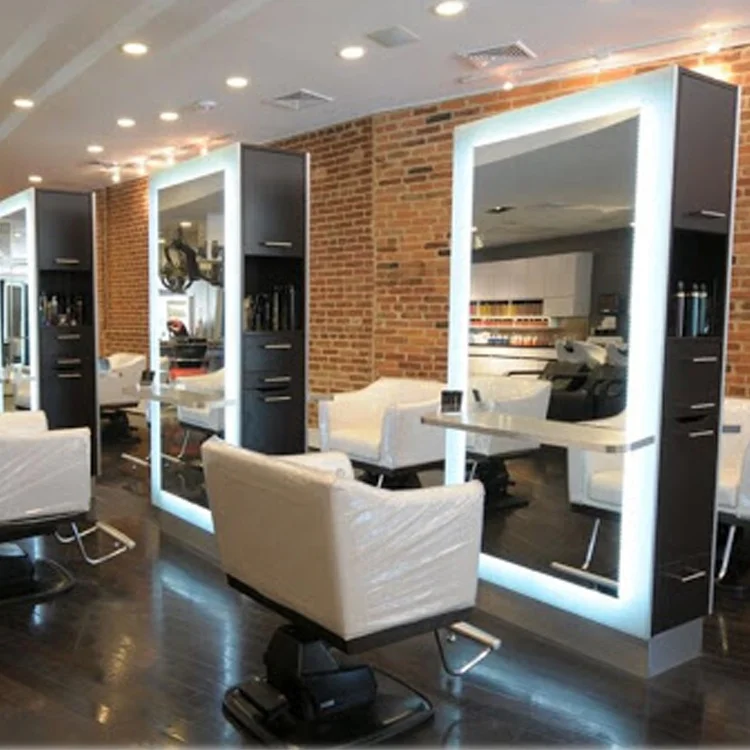 Beauty Salon Mirrors Styling Stations - Double Barber Mirror