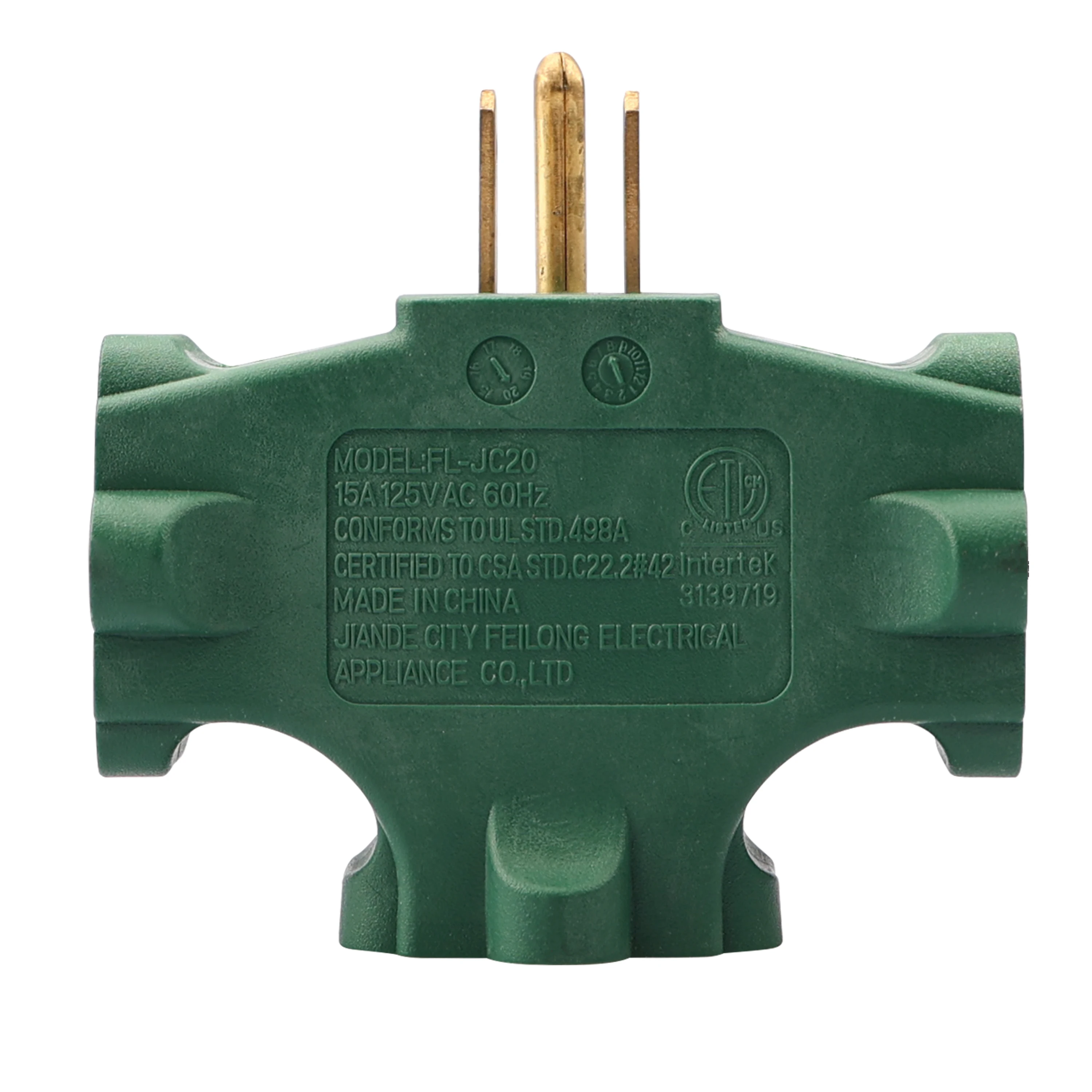 Ls9298 T-shape Heavy-duty Grounded Power Tap - Buy 3-outlet Grounding ...