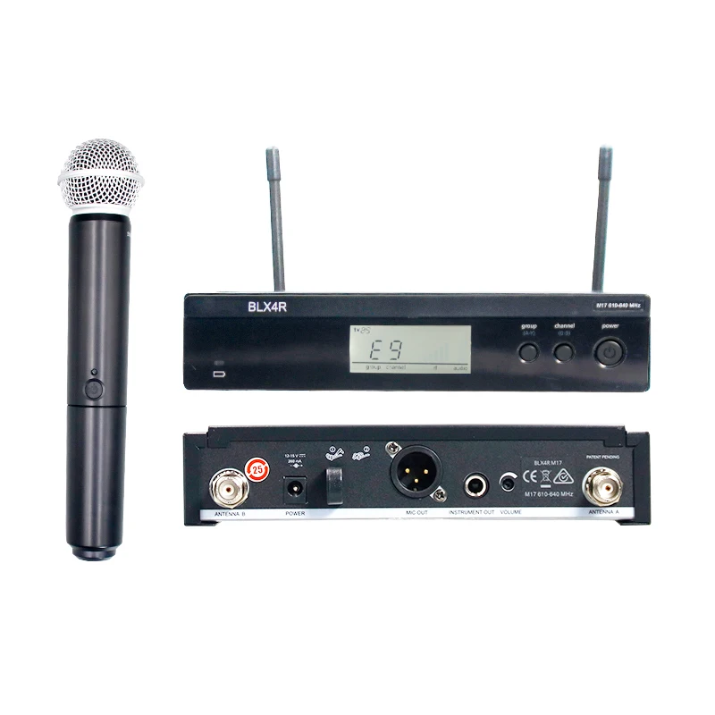 Professional Uhf Wireless Microphone Kit Blx4r/sm58/beta58a/beta58 Handheld Mics System Blx4 ...