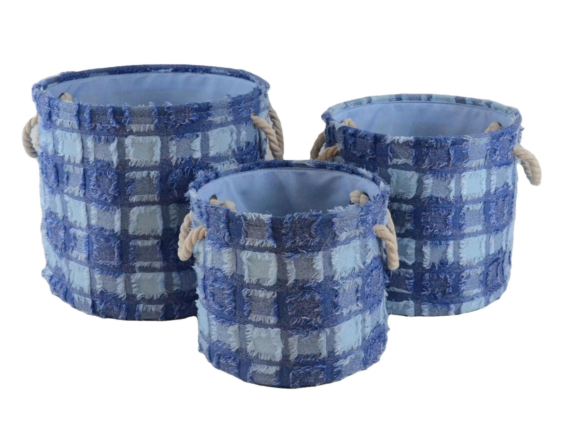 Plush Storage Plaid Fabric Plaid Personality Storage Basket With Fluffy ...