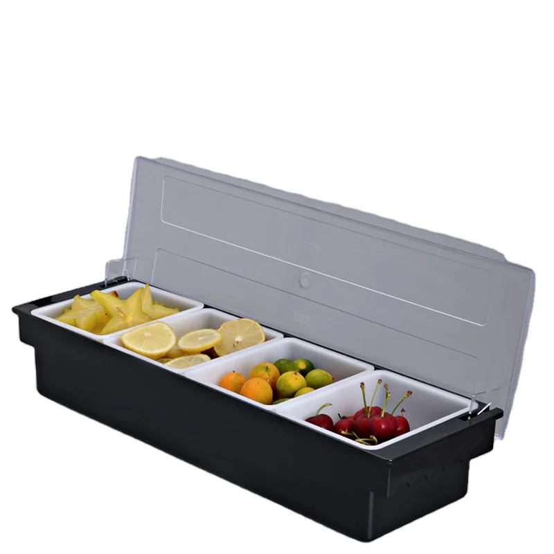 Bar Caddy - Plastic Condiment Tray with 6/4/3 Compartments