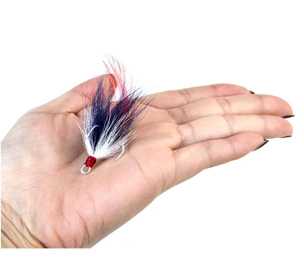 Feather Trebel Hooks Fishing Hook0.8g 1.1g 1.6g 2.4g Custom Handmade ...