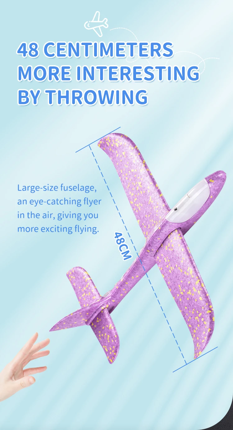 Hand EPP Airplane Full-body Light Whirling Direct Hand Throwing Kids ...