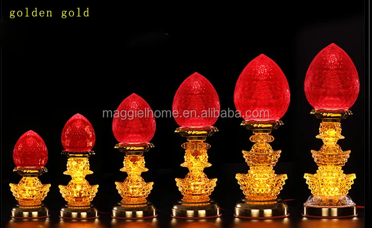 Asia New Year Decor Led Altar Light Gold Shape Fengshui Craft - Buy Led ...