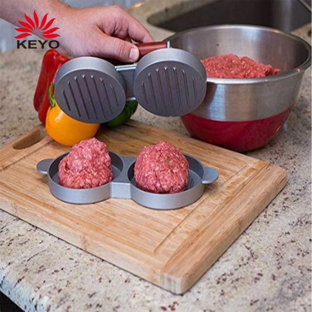 Custom 3.6 Inch Double Aluminum Burger Meat Press For Kitchen Cooking ...
