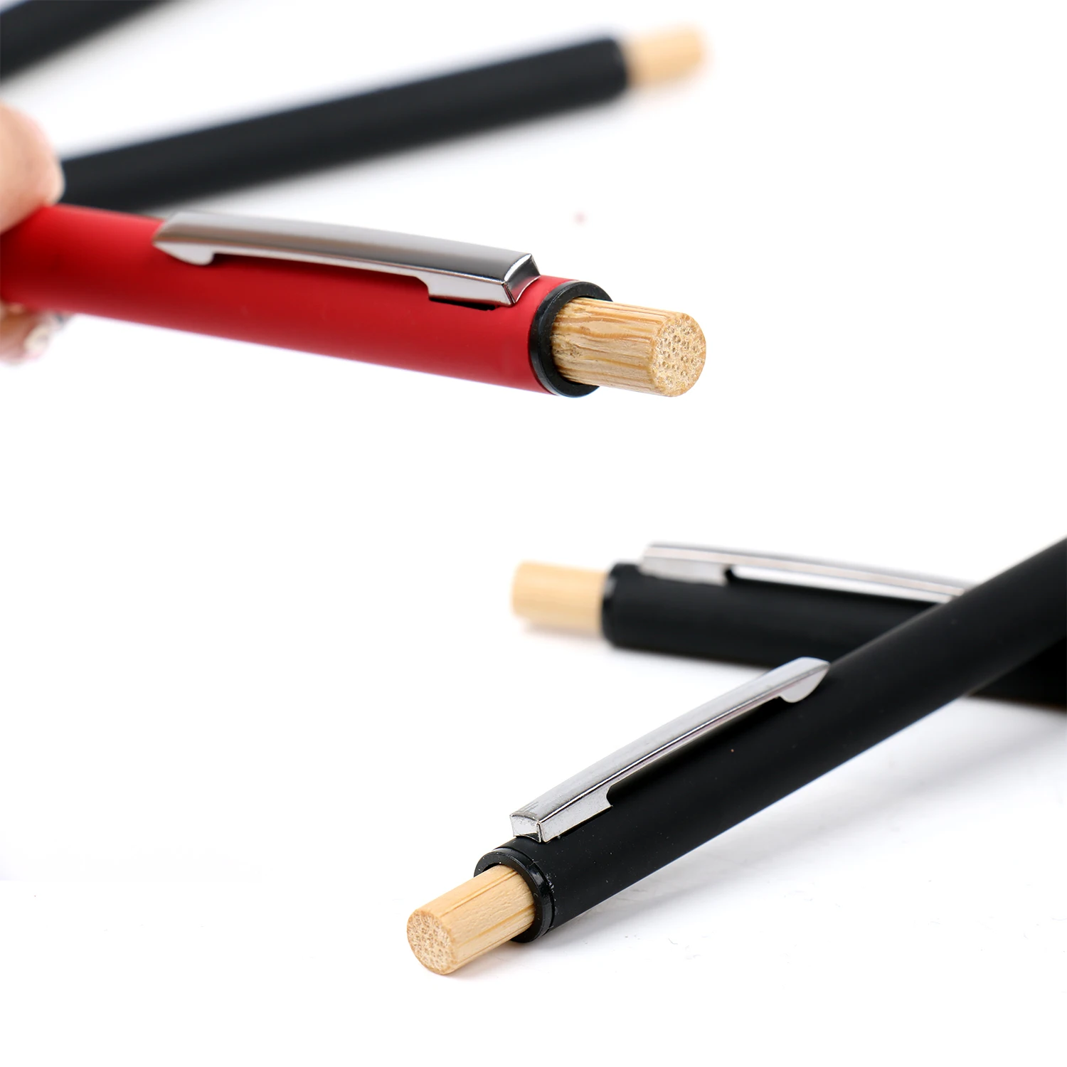 New Simple Splicing Style ECO Bamboo Button Metal Pen with Aluminum Rod ...
