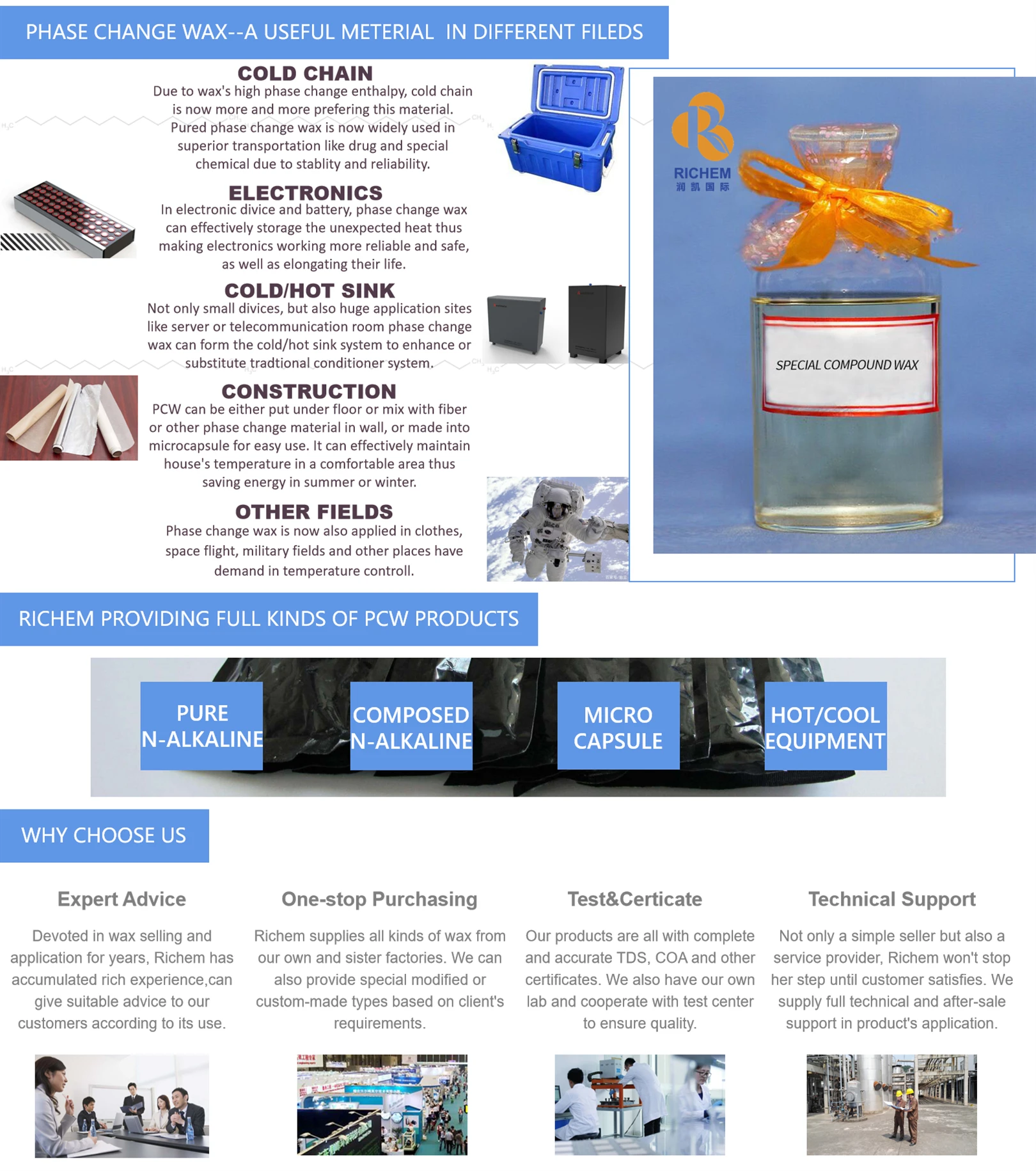 [RICHEM]PCM Phase Change Material/wax As Thermal Storage for Cold Chain ...