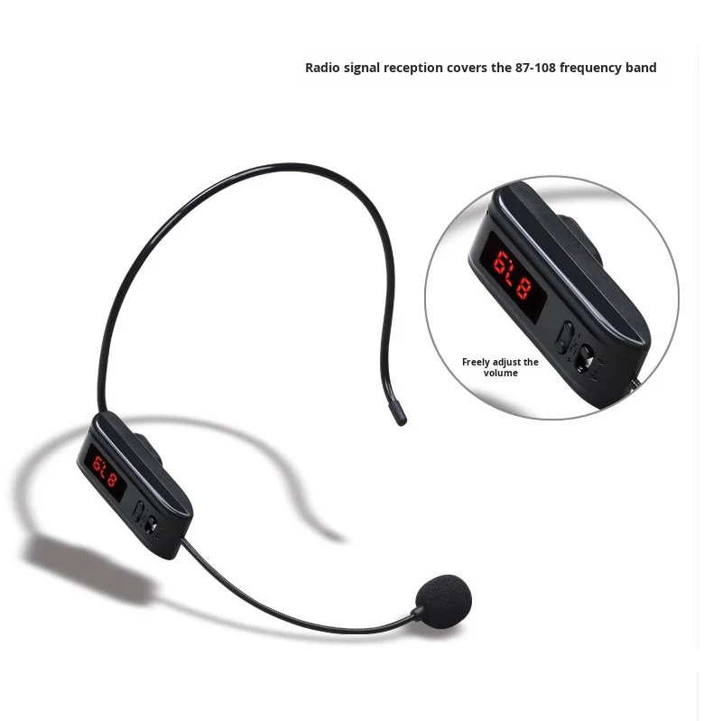 5W FM Wireless RGB Microphone Amplifier Headset Battery-Powered for ...