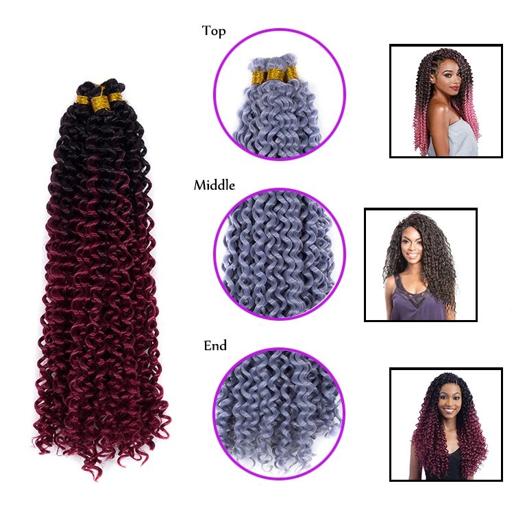 ANSWER 14 Inch Water Wave Crochet Twist Wavy Braiding Hair Natural ...