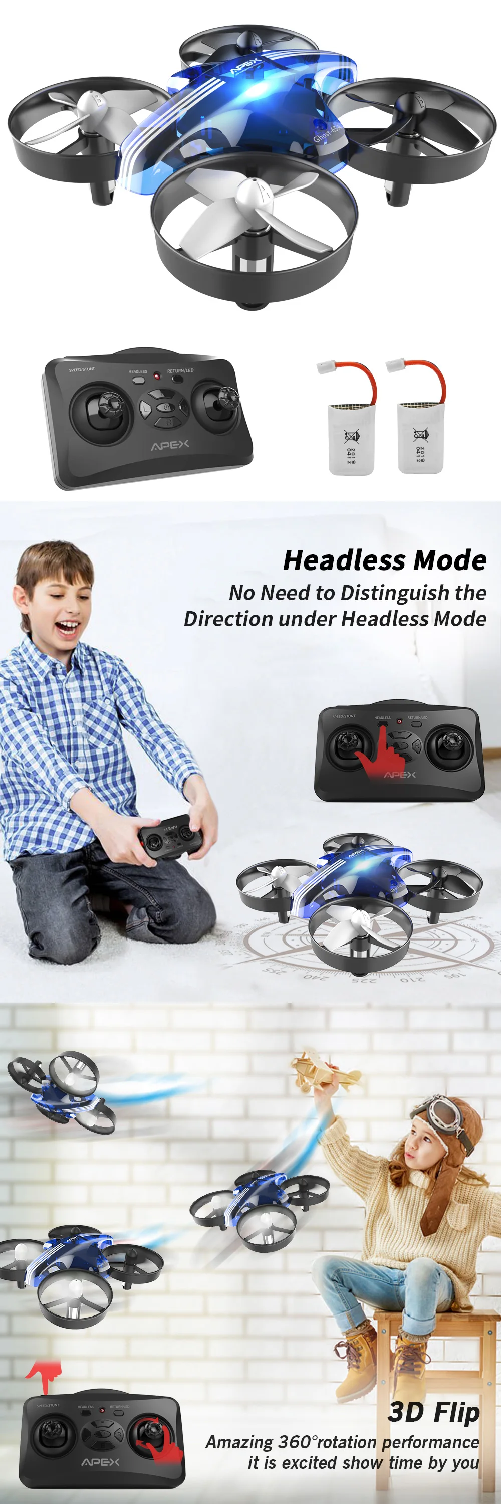 Beginner's Small Drone - Headless Mode Micro Quadcopter