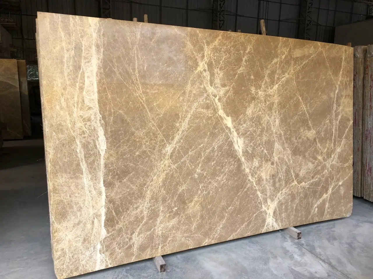 Polished Natural Marble Stone Light Gold Marble Tiles With White Vein ...