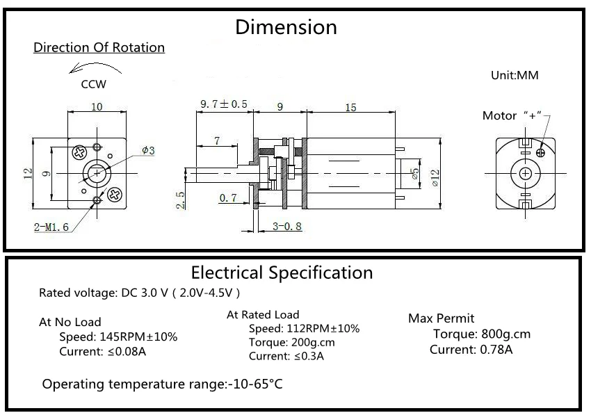 12mm 90 Degree D-Shape Shaft 12v DC Gear Motor with Gearbox DGA12-N20A