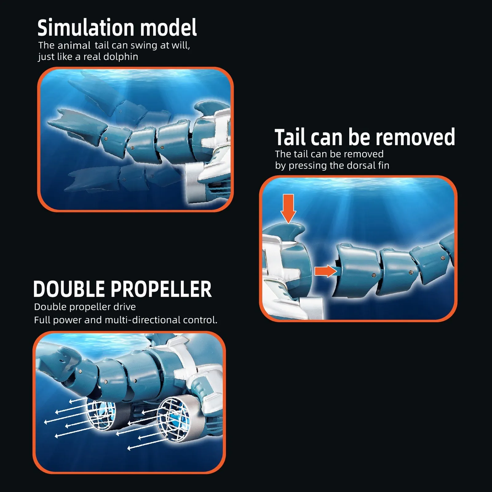 New 2.4ghz Remote Control Dolphin Fish Remote Control Animal Boat One ...