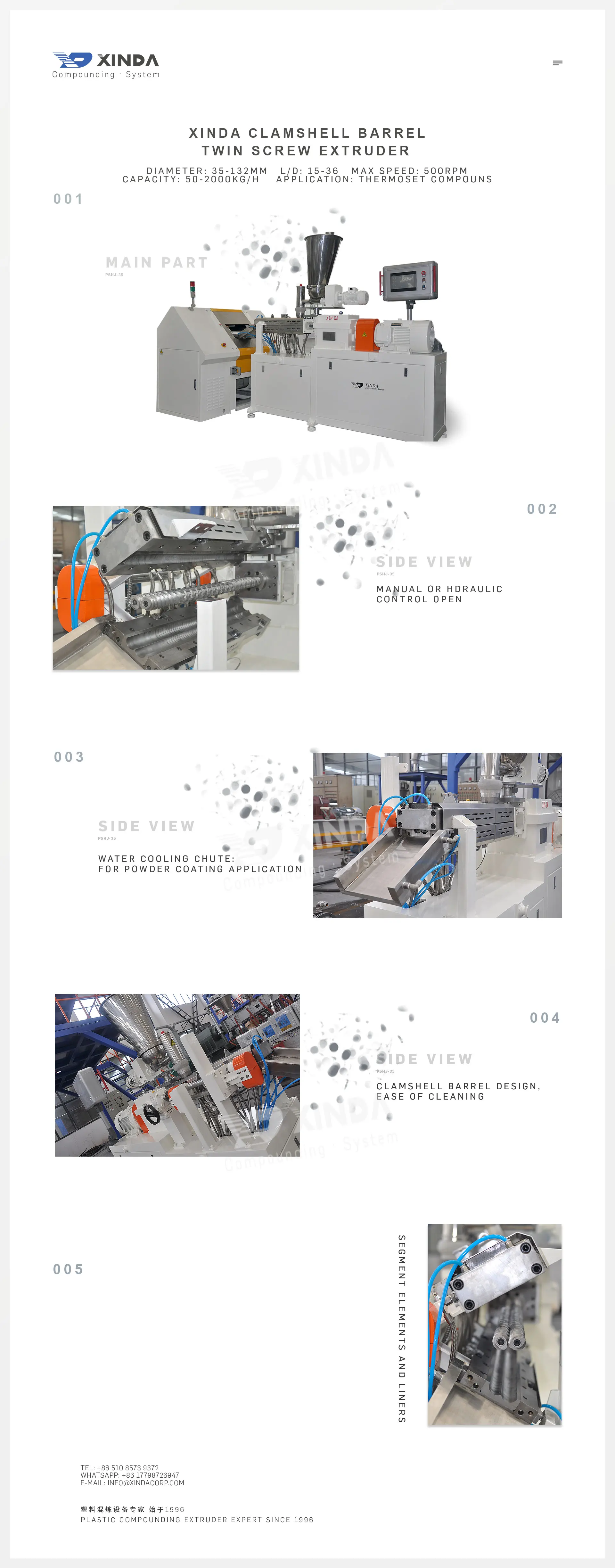 Patent Design! Clamshell Barrel Co-rotating Twin Screw Extruder/double ...