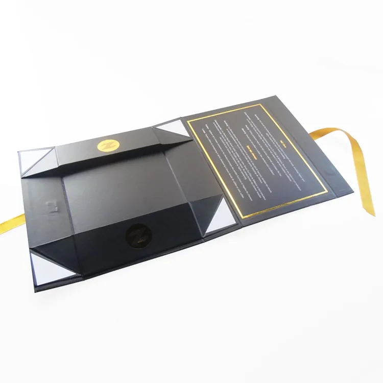 Custom Paper Cardboard Rigid Or Collapsible White And Black Gift ...