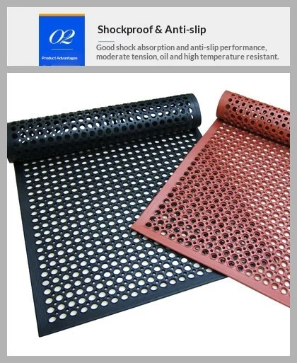 Rubber Floor Mat with Hole Drainage and Splicable Design for Factory ...