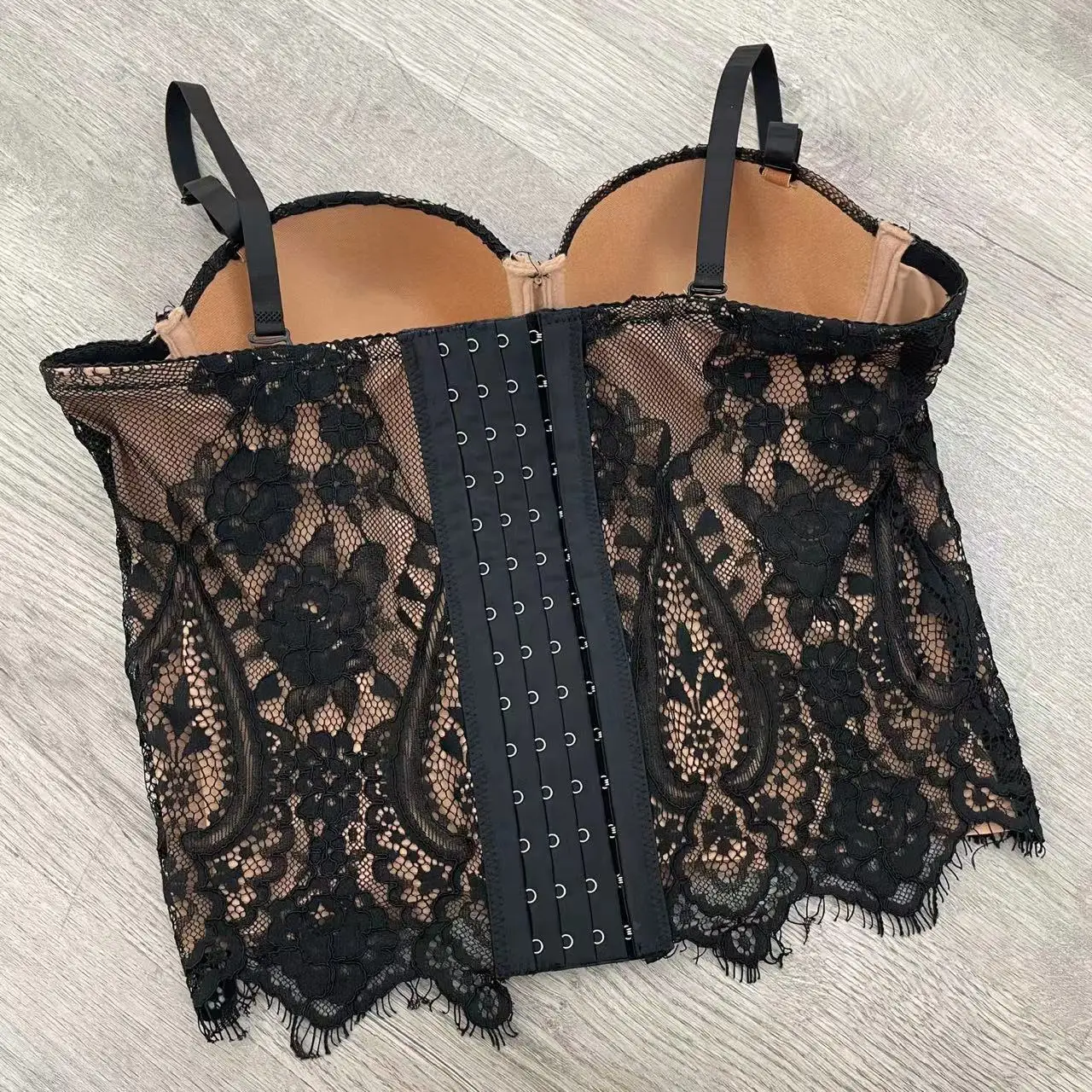 Adjustable Lady's Corset Top Panty Bra Sleeveless Sexy Tube Tops Plus ...