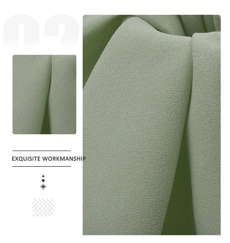 Custom Free Sample Woven Textile Plain Dyed Silk Poly Moss Crepe Fabric ...