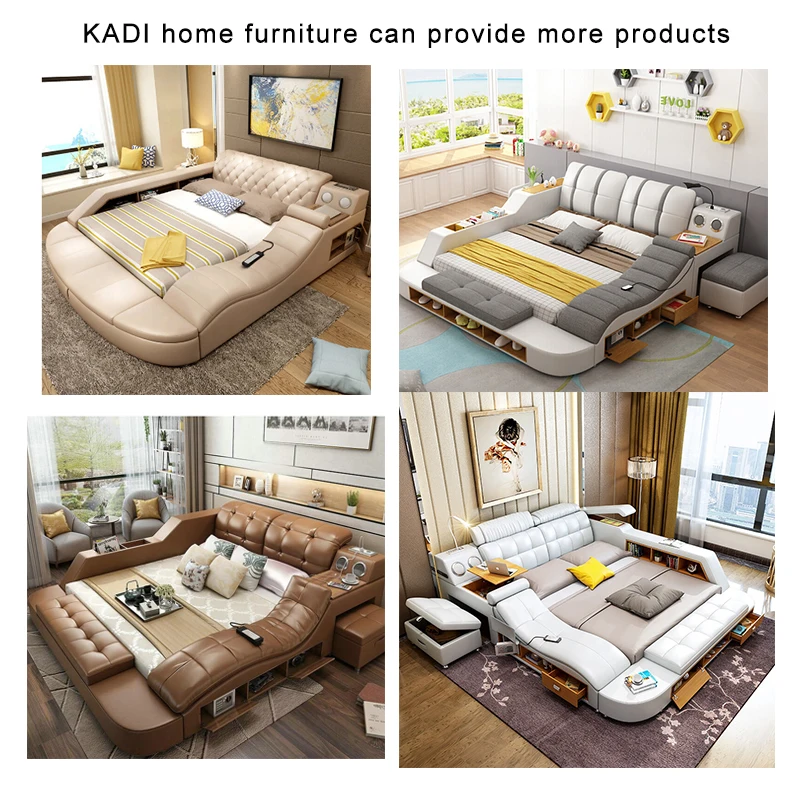 Modern Design Smart Bed Table Multi Functional Bed King Size Bed Frame ...