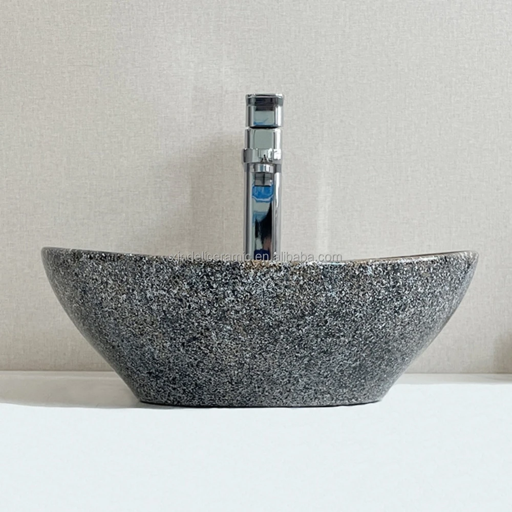 Lavabo Ceramic Granite Colored Sink Washing Hands Oval Basin Bowl ...
