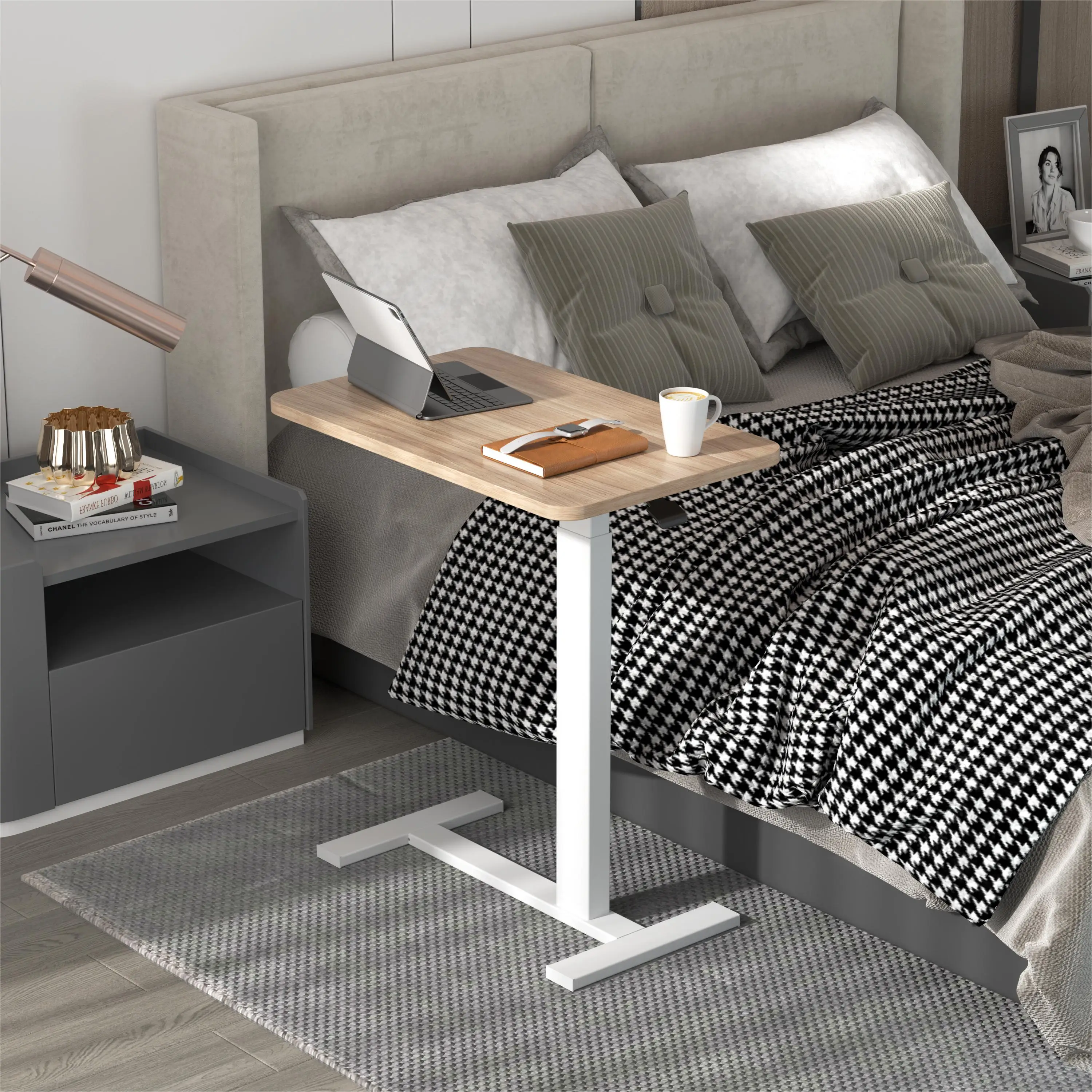 Hospital Patient Bed Tray Table - Overbed Laptop Desk