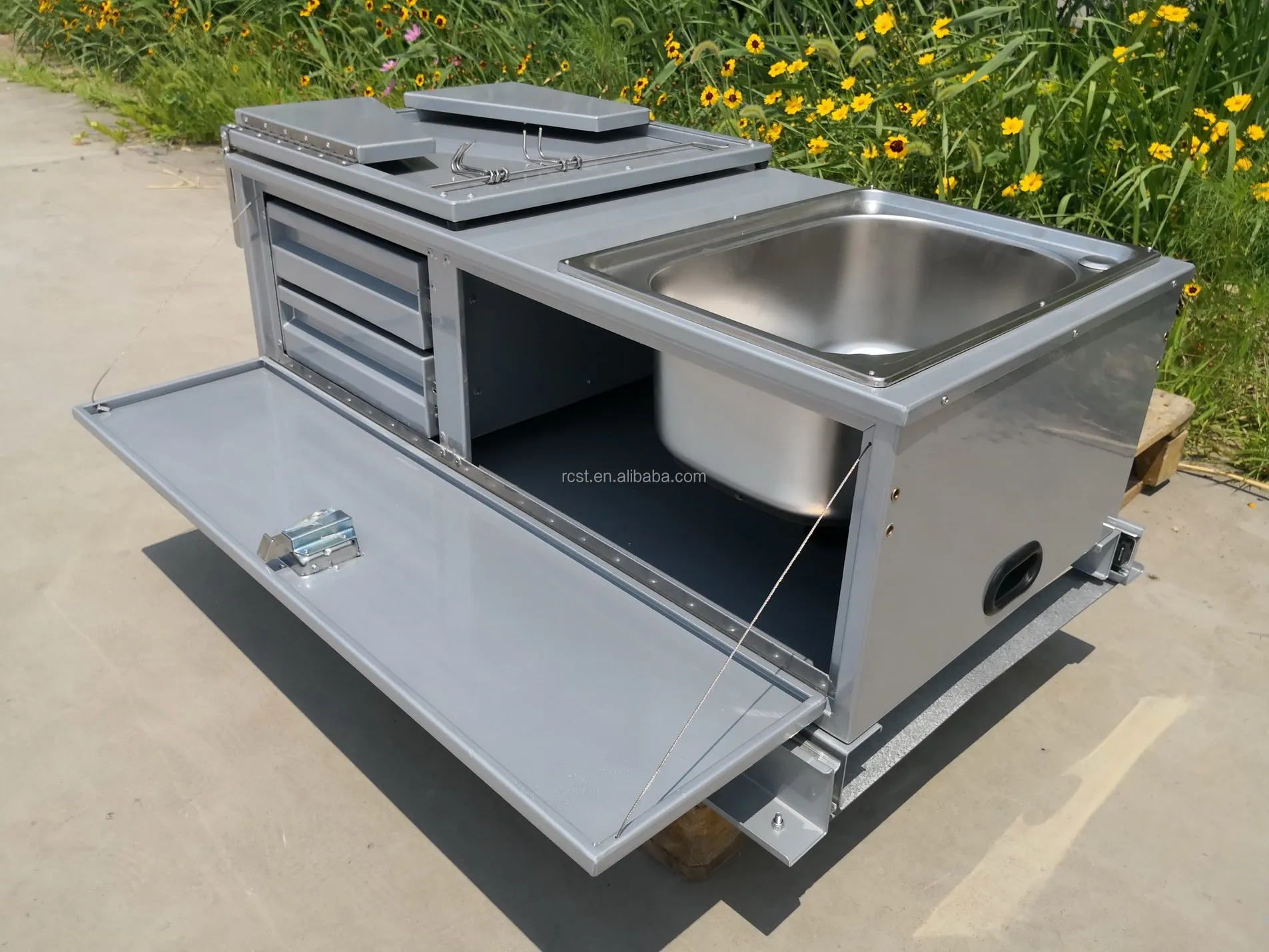 Aluminium Caravan Slide Out Kitchen with Sink & 2 Drawers for Camper ...