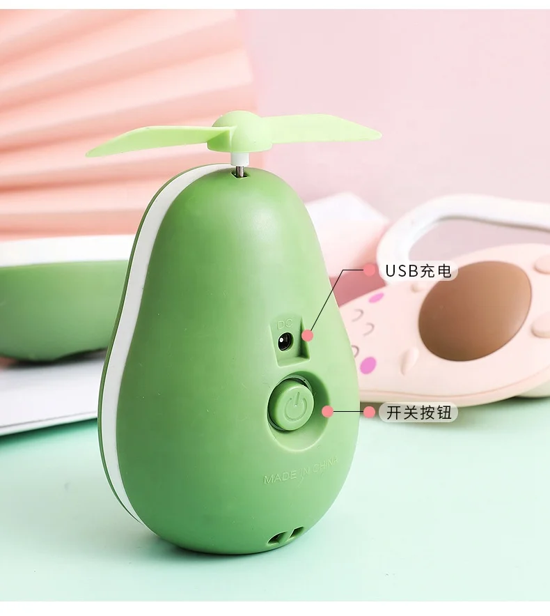 Mobile Hand Travel Cartoon Avocado Usb Rechargeable Mini Air Cooling ...
