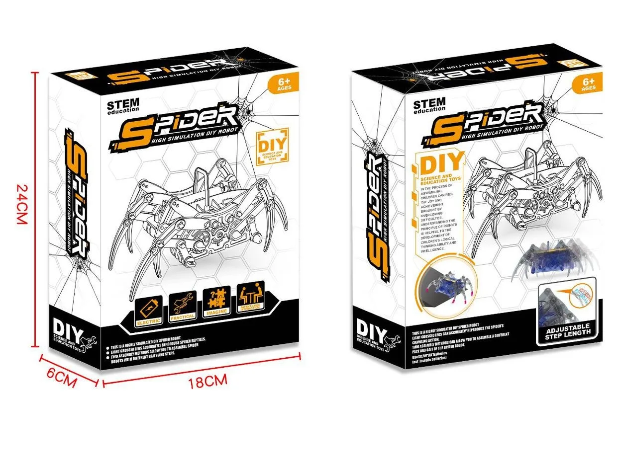 Children's Electric Spider Robot Diy Assembly Educational Toys Handmade ...