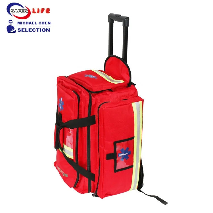 Large Capacity Ambulance Ems Responder Bag Rescue With Trolley Backpack ...