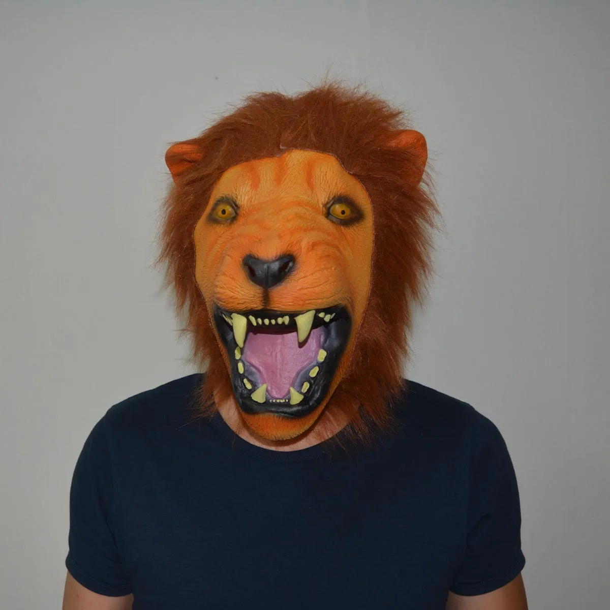 Halloween Masquerade Party Lion Latex Mask Role Play Animal Headgear ...