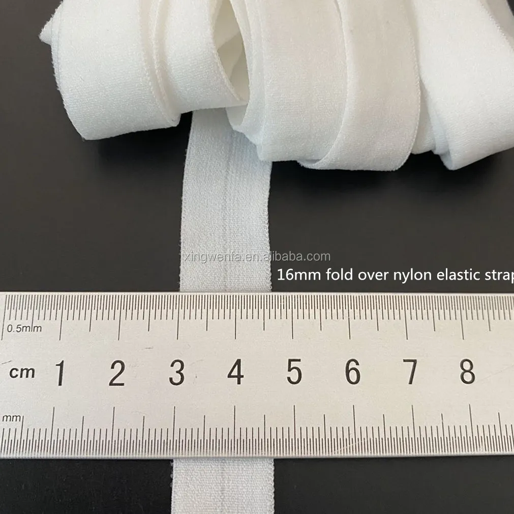 16mm Nylon Folded Over Elastic Strap White High Quality Nylon Bias ...