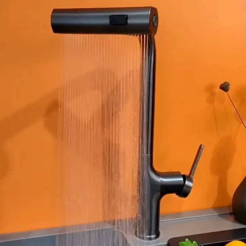 Simple Kitchen Sink Faucet Pull-out Kitchen Faucet Single Handle Alloy ...