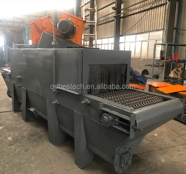 Tunnel Type Continuous Feed Wire Mesh Belt Shot Blasting Machine For ...