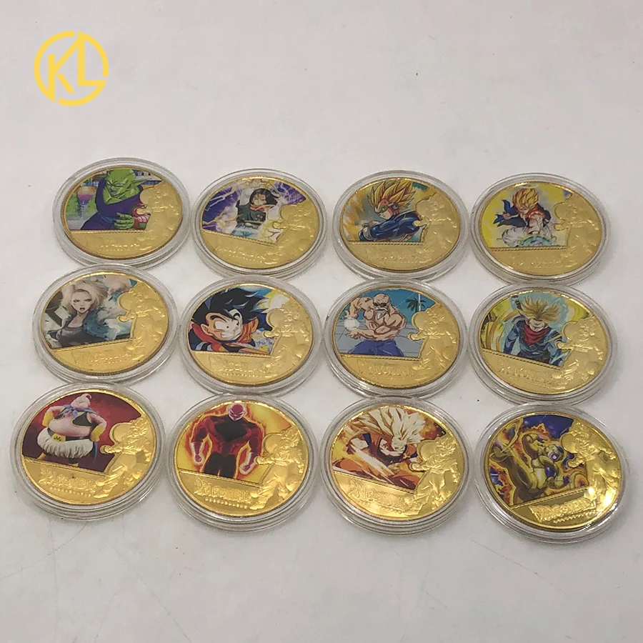 34 Types Dragon Ball Z Sun Wukong Gold Plated Coins Collectibles Japan ...