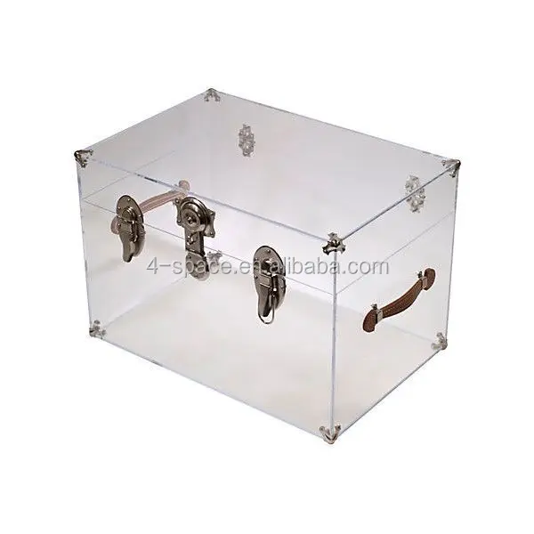 Luxury Customized Lucite Gold Studded Case Table Top Large Clear ...
