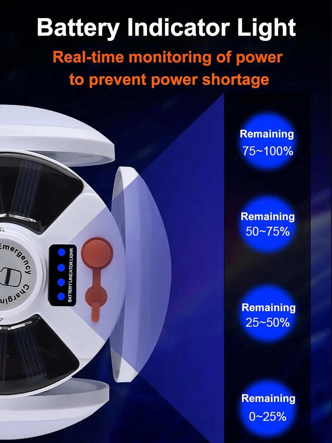 LED Charging Emergency Light - Outdoor Foldable & Waterproof