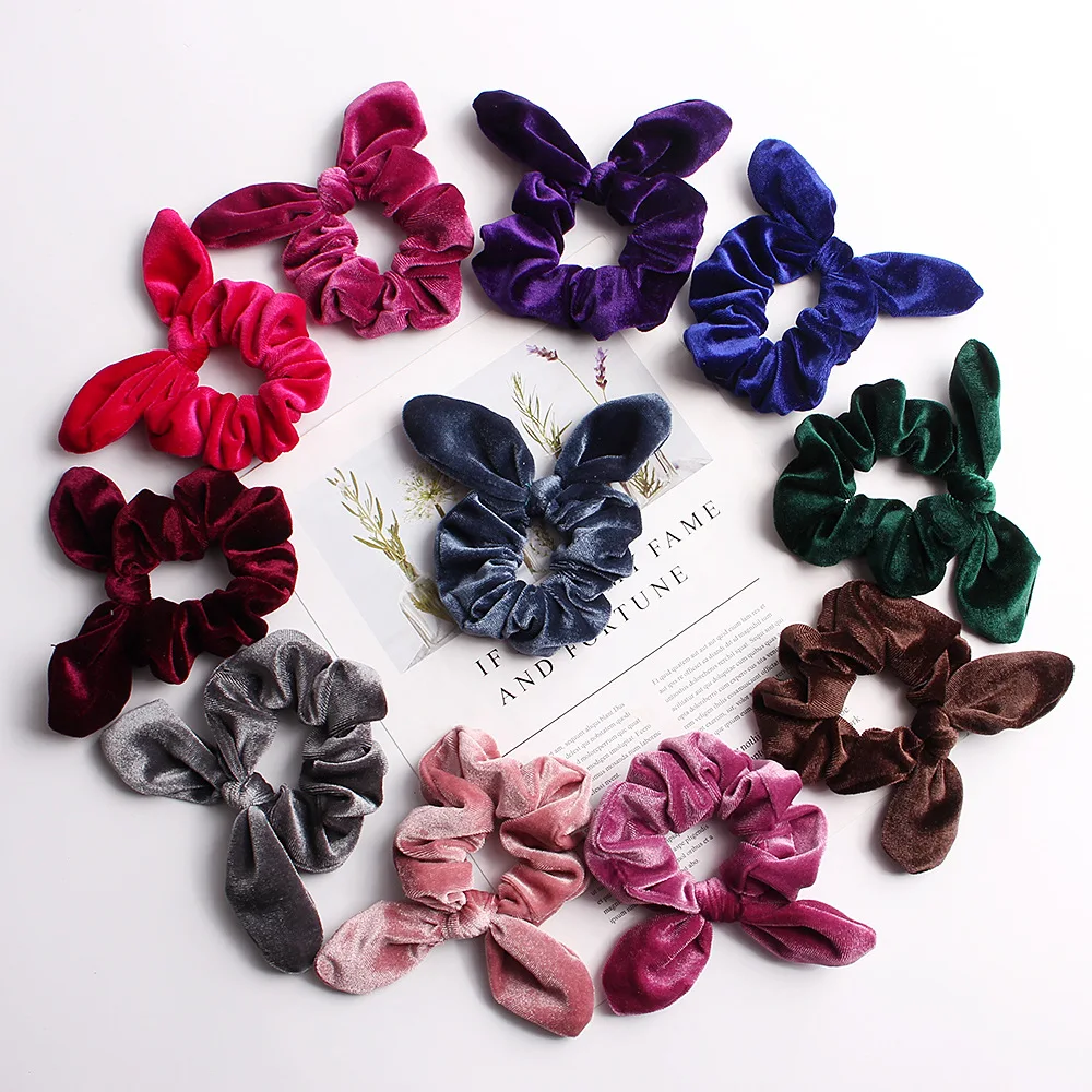 Best Selling Rabbit Ear Velvet Scrunchies Bulk For Hair - Buy Hair ...