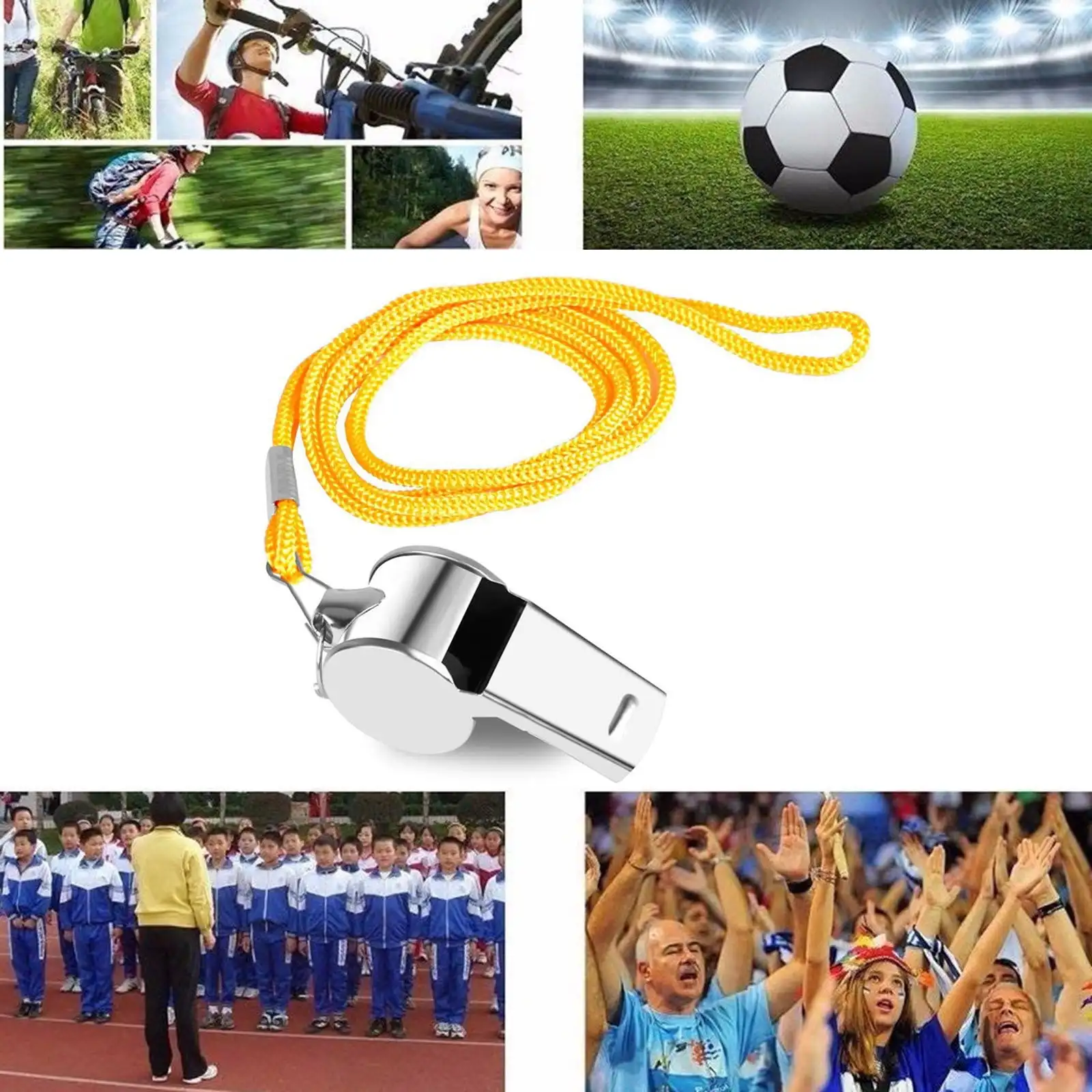 Custom Referee Match Metal Whistle with Logo - Stainless Steel