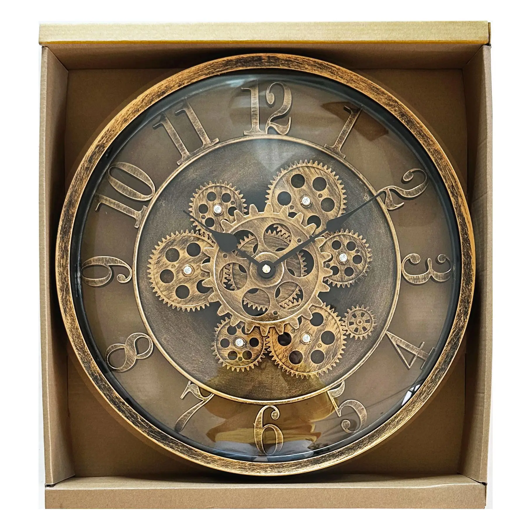 Modern Retro Industrial Style Quartz Clock Rotatable Gear Design with ...