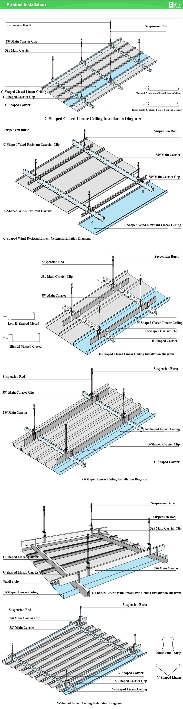Metal Aluminum Spandrel Ceiling Batten System - Buy Aluminum Pvc ...