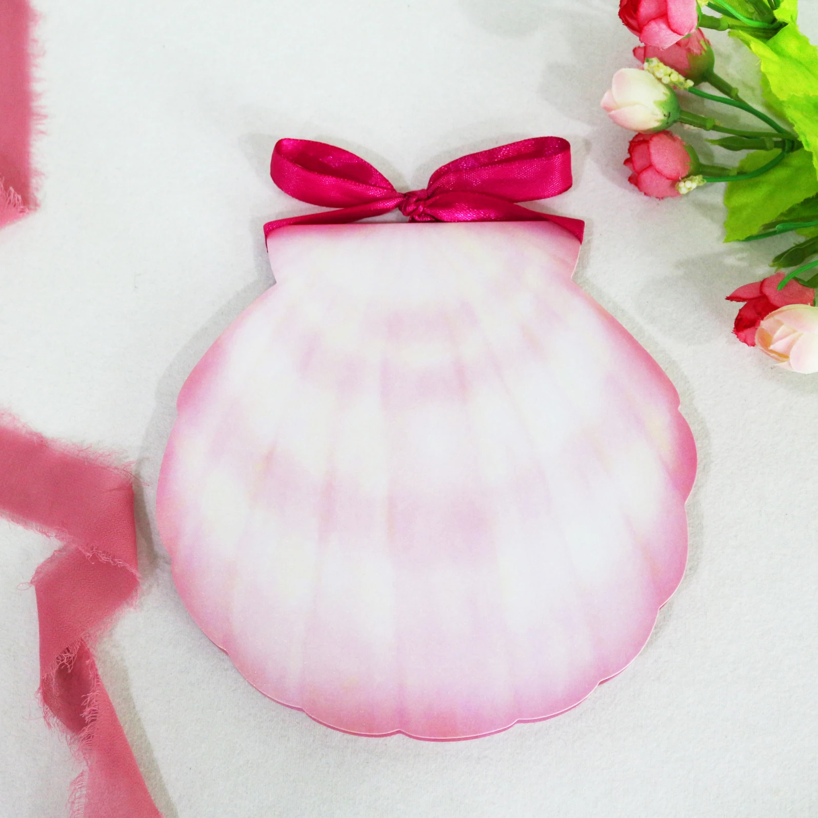 DIY Sea Shell Birthday Party Invite Folded Pop-Up Wedding Invitation ...