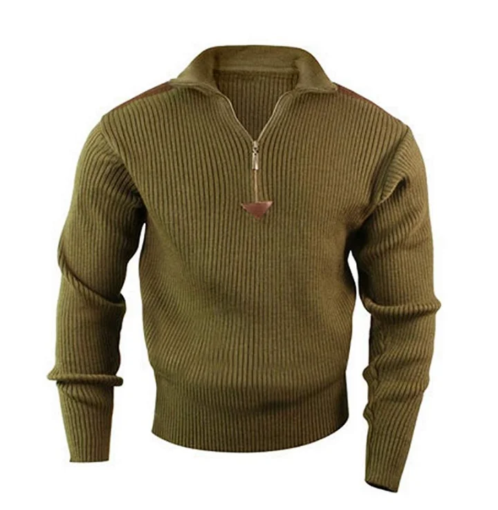 Hbs15 Men Adult Army Tactical Sweater With Chest V Neck With Zip ...