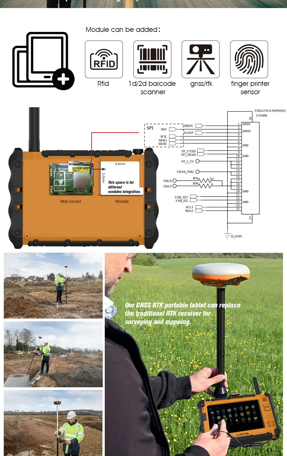 Runbo P2 7inch Gnss Rtk For Land Surveying And Mapping Rtk Gnss ...